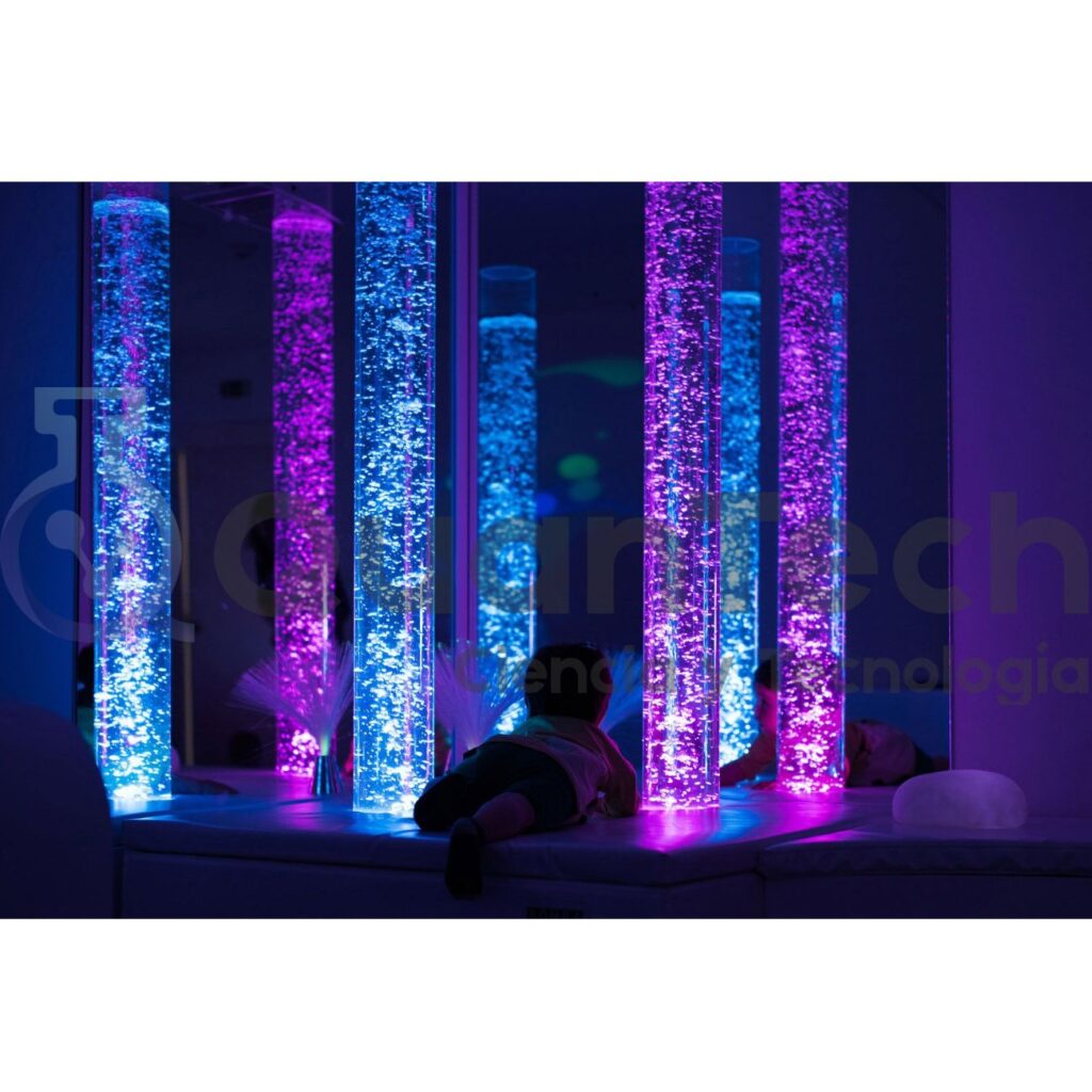 TUBO DE BURBUJAS CON LUZ LED Y TUBO INTERIOR 180x30cm – Quantech