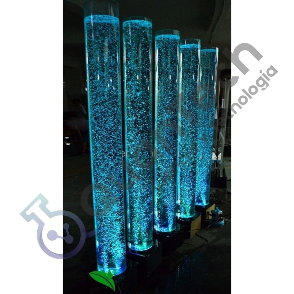 TUBO DE BURBUJAS CON LUZ LED Y TUBO INTERIOR – Quantech