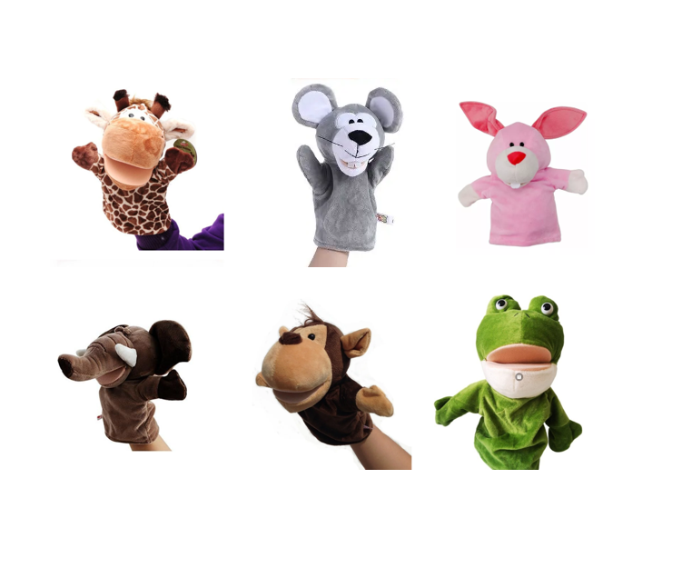 SET DE 6 TITERES DE MANO ANIMALES DE LA SELVA 25CM – Quantech